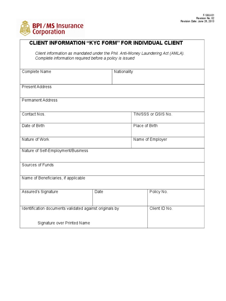 Know Your Client (Individual) | PDF