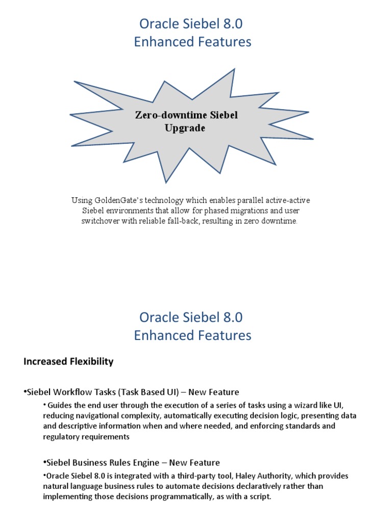 Siebel 8.x Enhanced Features | PDF | Computing | Automation