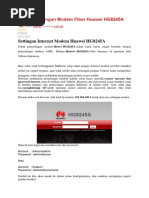 Cara Setting Modem Fiberhome GPON HG6243C Jadi AP | PDF