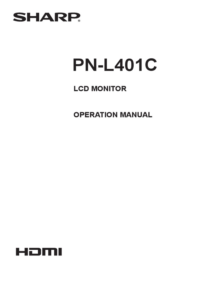 PN-L401C Operation Manual | PDF | Usb | Computer Monitor