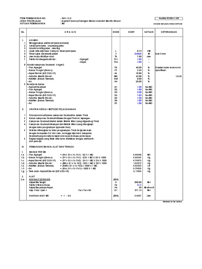 AHS Asphalt Sealcoat Dengan Bahan Asbuton Mastik Emulsi R-0 | PDF