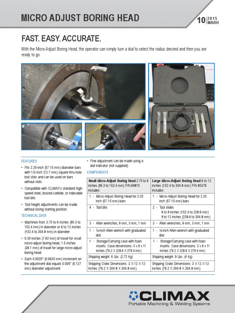 Micro Adjust Boring Head: Fast. Easy. Accurate | PDF | Manufactured ...