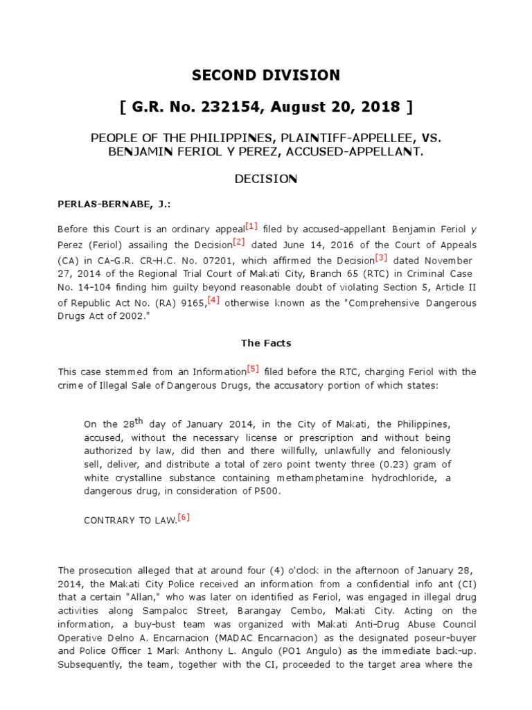 People vs. Feriol (Full Text, Word Version) | PDF | Search And Seizure ...