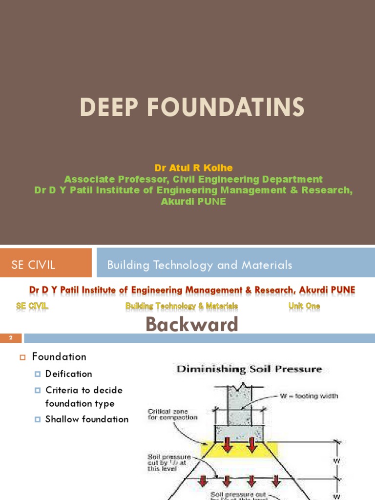 Deep Foundatins: SE CIVIL Building Technology and Materials | PDF ...