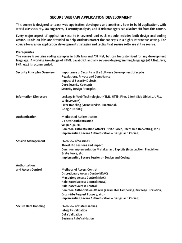 Secure Web Application Development | PDF | Web Application | Representational State Transfer