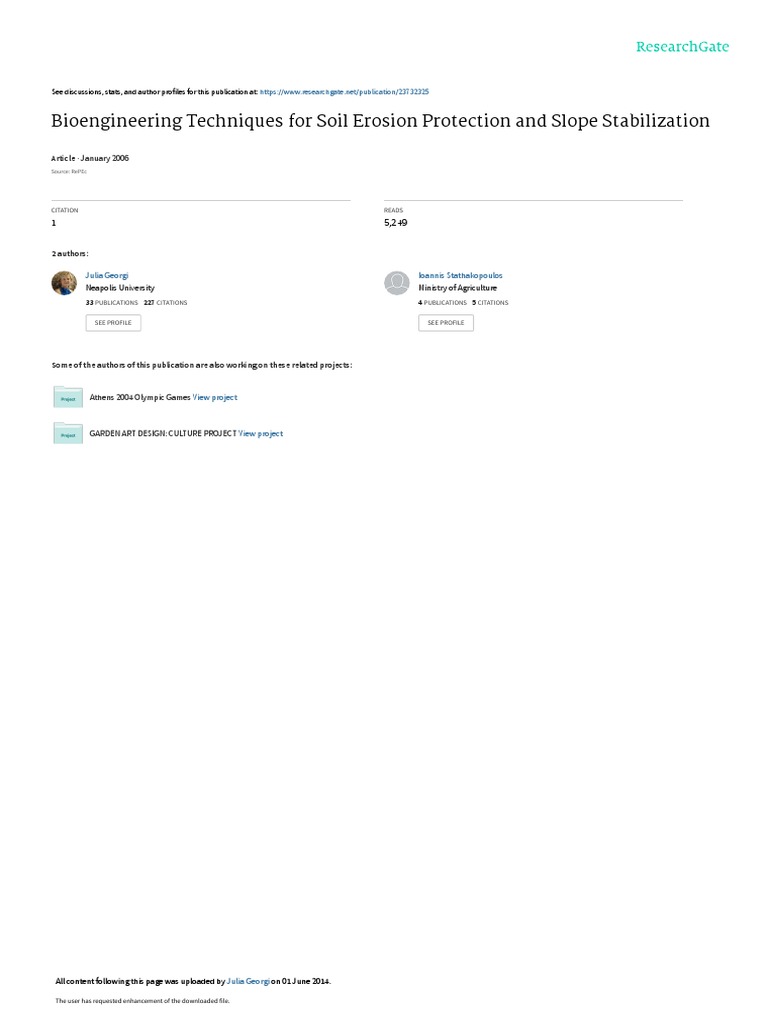 Bioengineering Techniques For Soil Erosion Protection and Slope ...