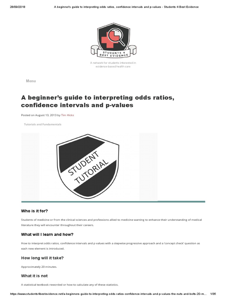 A Beginner's Guide To Interpreting Odds Ratios, Confidence Intervals ...