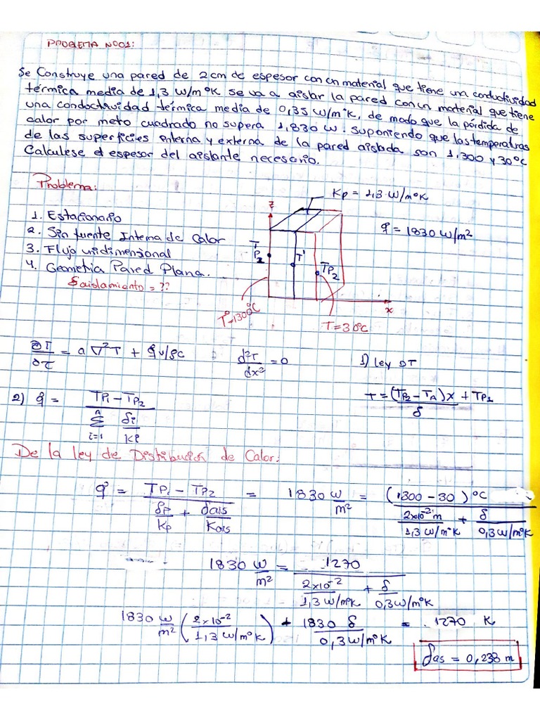 Transferencia de calor ejercicios resueltos