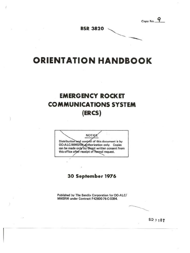 Emergency Rocket Communications System Orientation Handbook | PDF