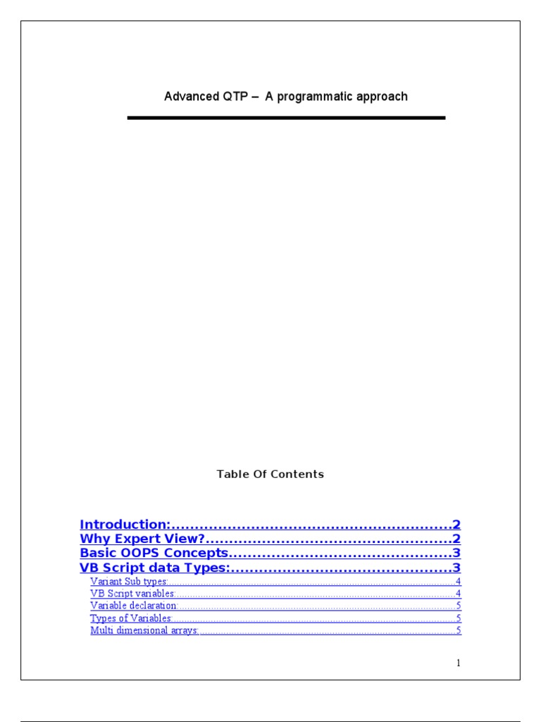 Mastering Automation Testing With Vbscript A Guide To Programmatic Testing In Qtp Pdf Array