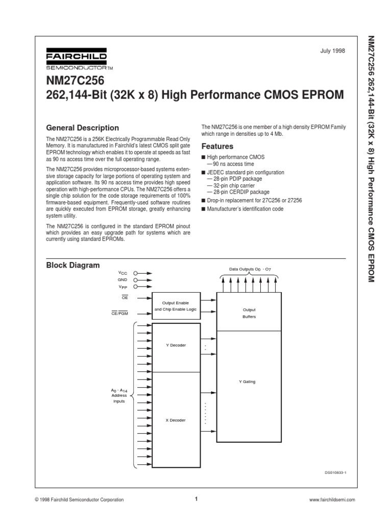 NM27C256Q | PDF | Cmos | Capacitor