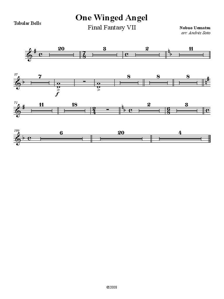 One Winged Angel - Piano | PDF