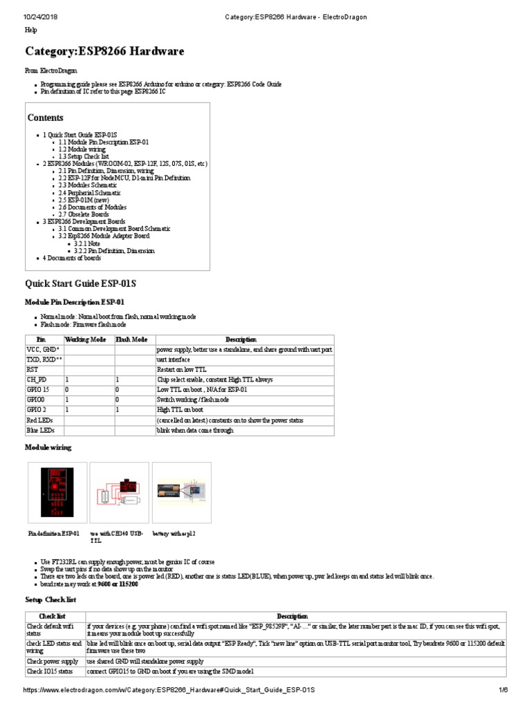 ESP-01 Datasheet | PDF | Booting | Analog To Digital Converter