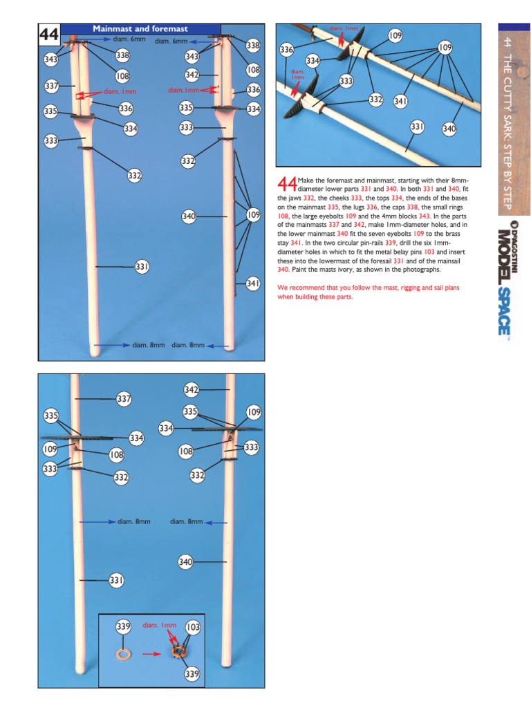 14 Cuttysark Build | PDF | Mast (Sailing) | Rigging