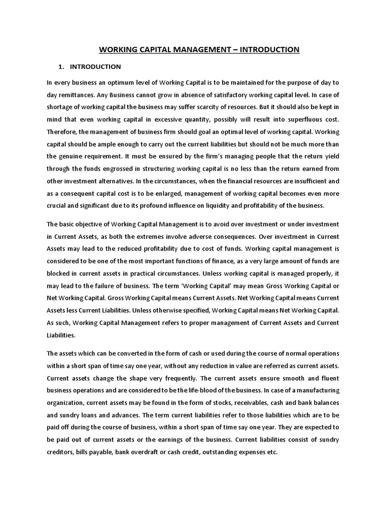 Working Capital Assessment | PDF | Working Capital | Credit