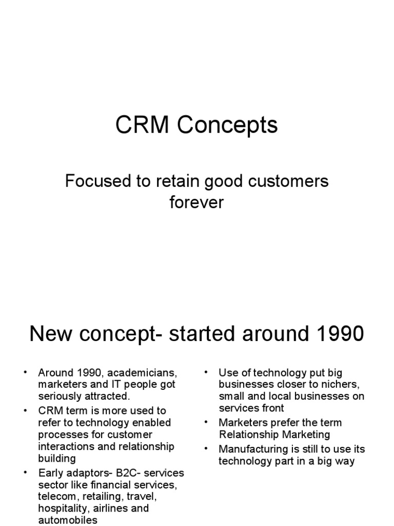 Evolution of Customer Relationship Management | PDF | Customer ...