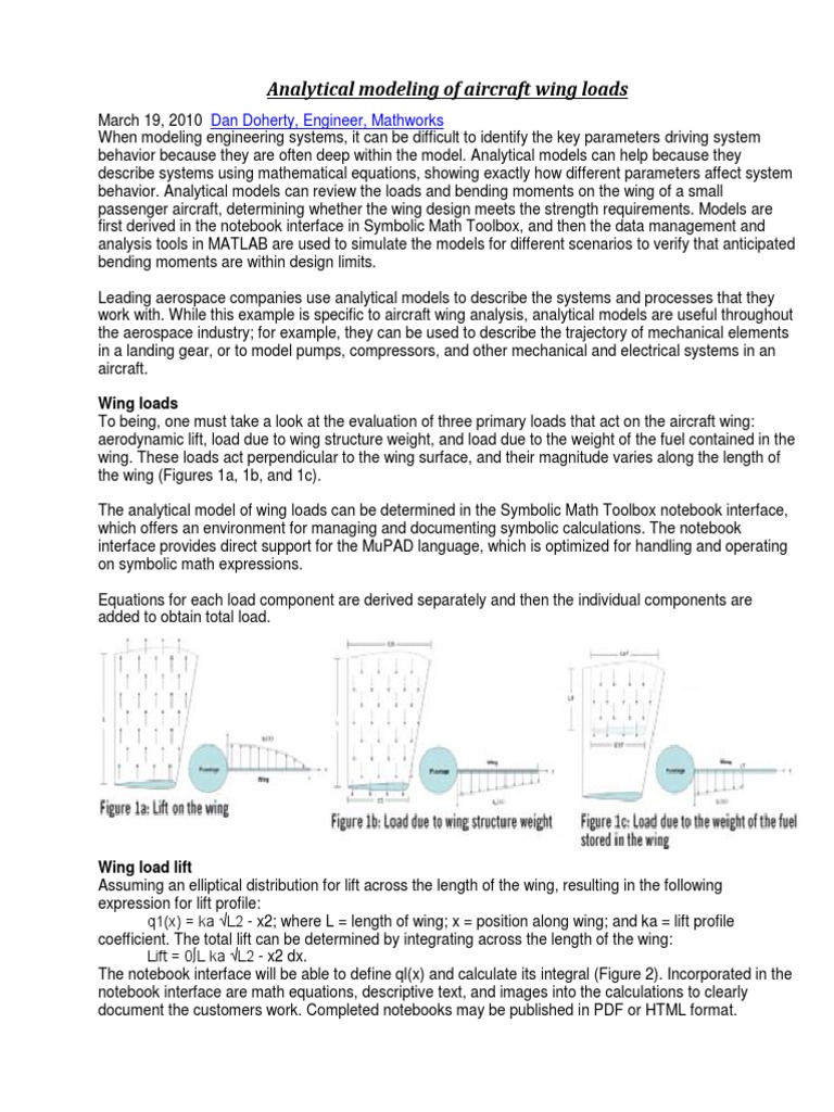 Aircraft Wing Load Analysis Model | PDF | Lift (Force) | Matlab