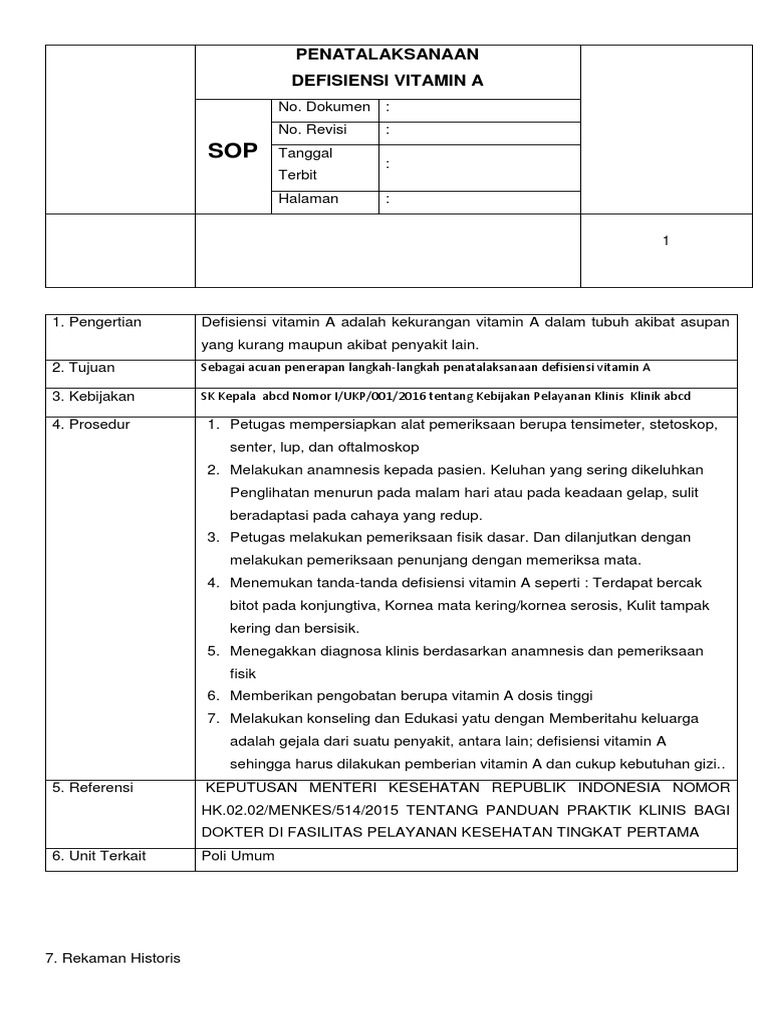 85 Sop Defisiensi Vitamin | PDF