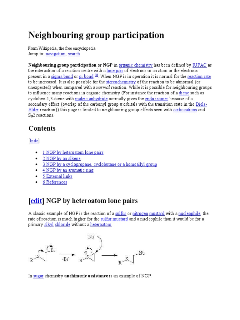 Neighbouring Group Participation or NGP in | PDF | Chemistry | Molecules