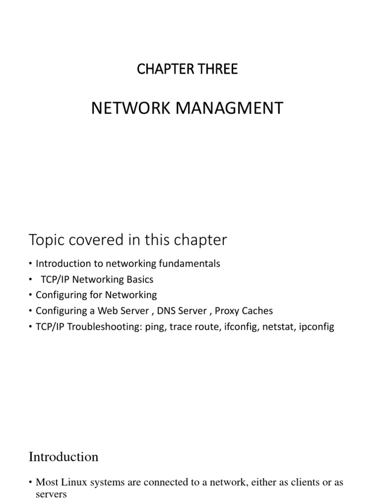 Chapter Three: Network Managment | PDF | Ip Address | Domain Name System