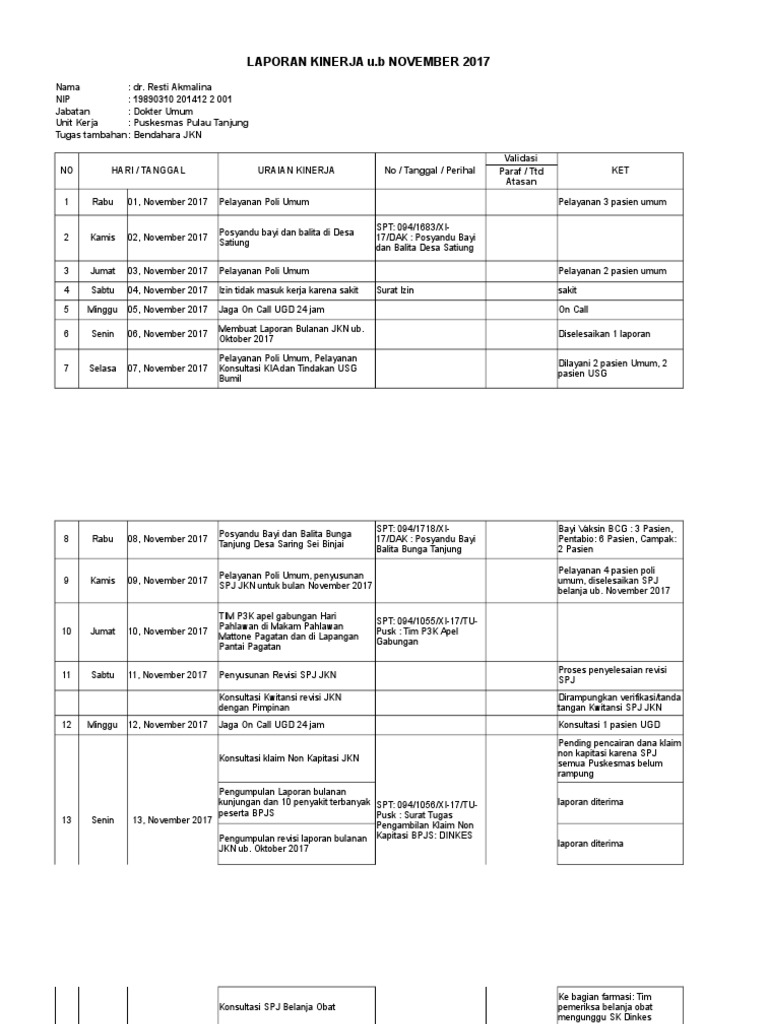 Laporan KINERJA | PDF