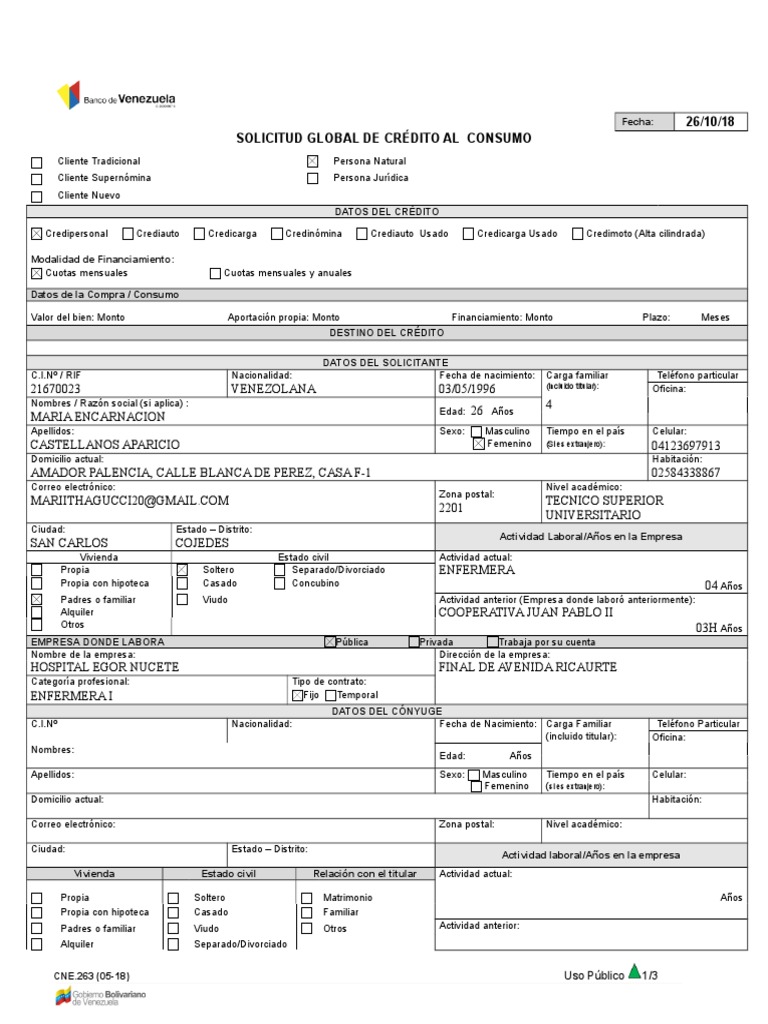 SOE 569 Solicitud Microcredito Pn | Bancario | Bancos