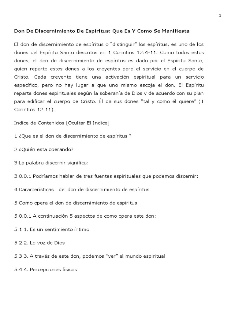Don de Discernimiento de Espíritus | PDF | Pablo el apóstol | Demonios