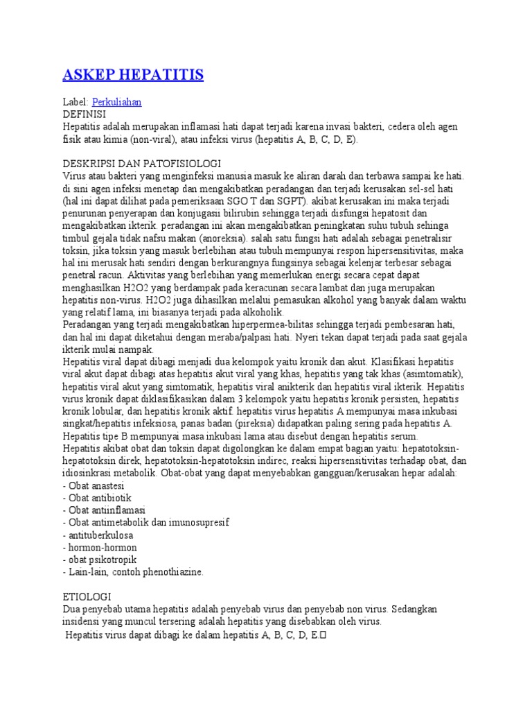 Askep Hepatitis | PDF
