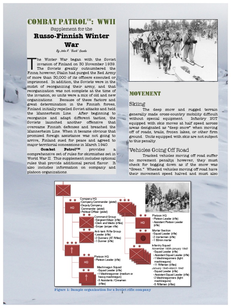 Winter War Supplement - Combat Patrol | PDF | Platoon | Company ...
