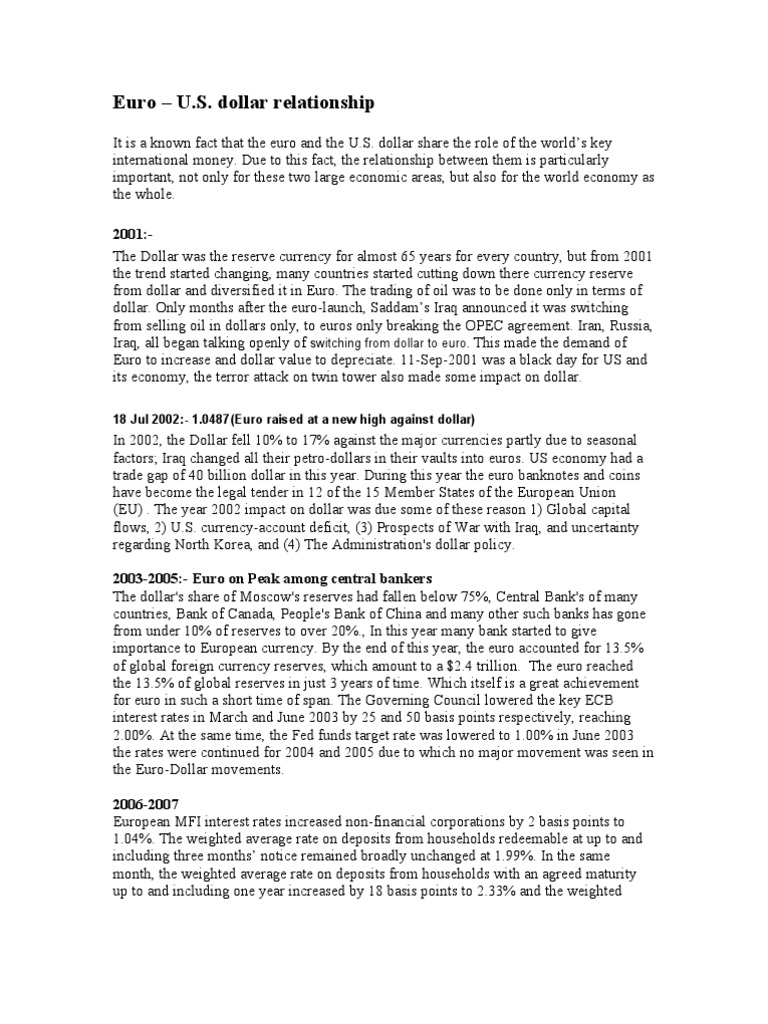 Euro Report | PDF | Euro | United States Dollar