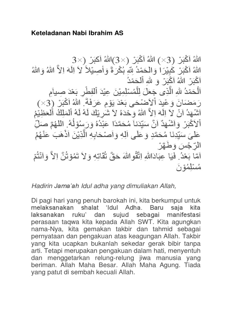 Keteladanan Nabi Ibrahim AS | PDF