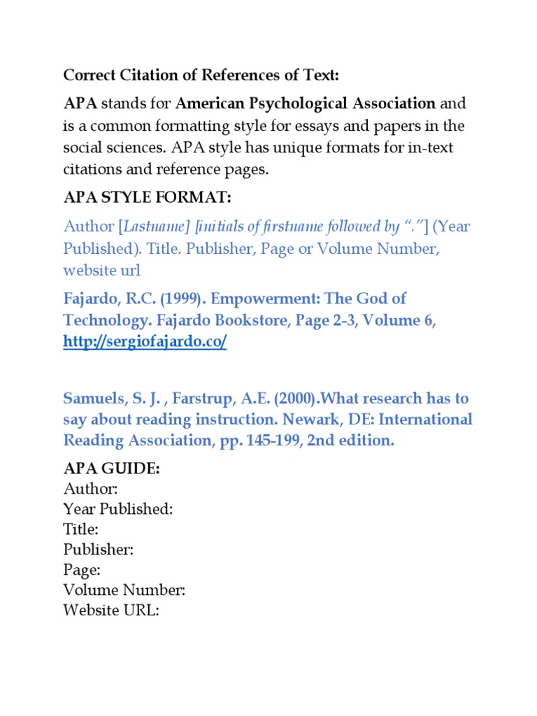 Is A Common Formatting Style For Essays and Papers in The Social ...