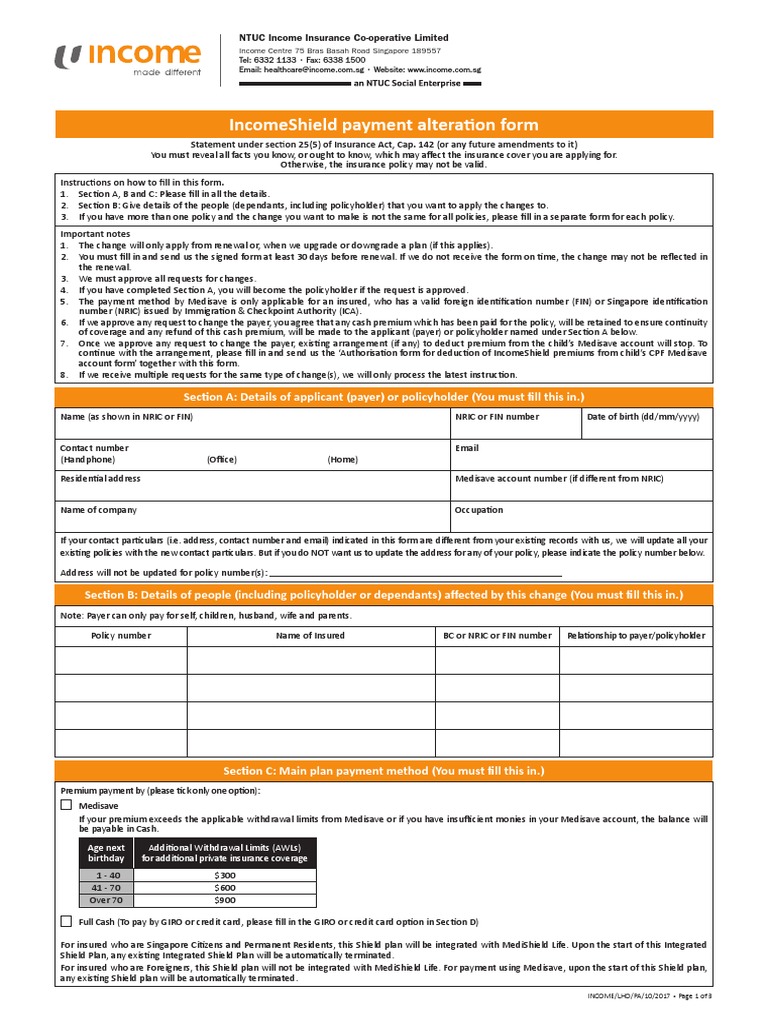 Payment Alteration Form | PDF | Insurance | Credit Card