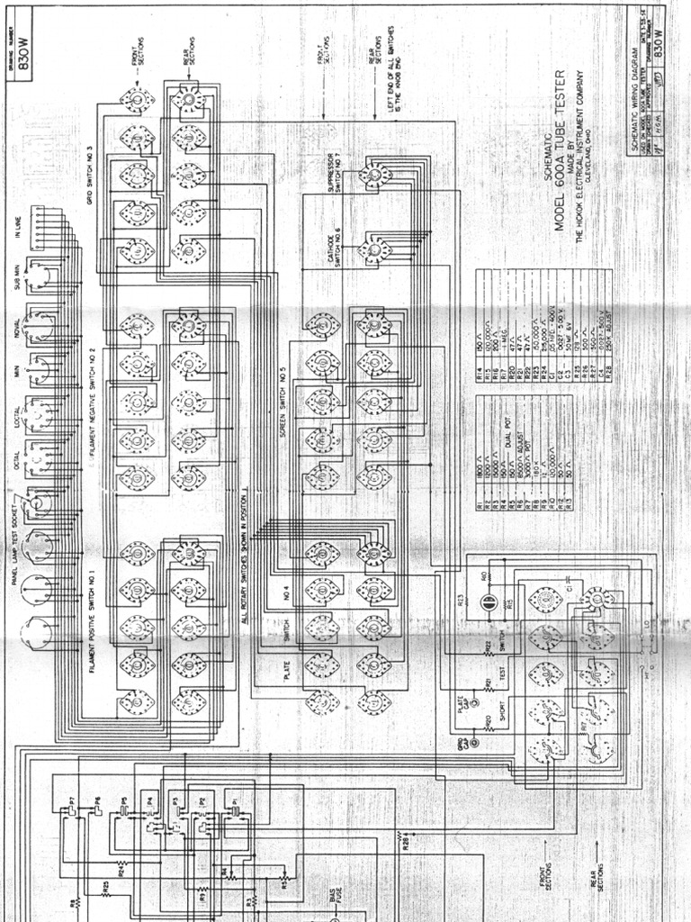 Hickok 600a Tube Tester Late Sch