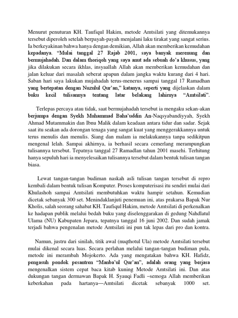 Metode Amtsilati: Pembelajaran Bahasa Arab | PDF | Seni & Disiplin ...