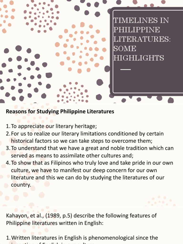 Timelines in Philippine Literatures | Poetry | Tagalog Language