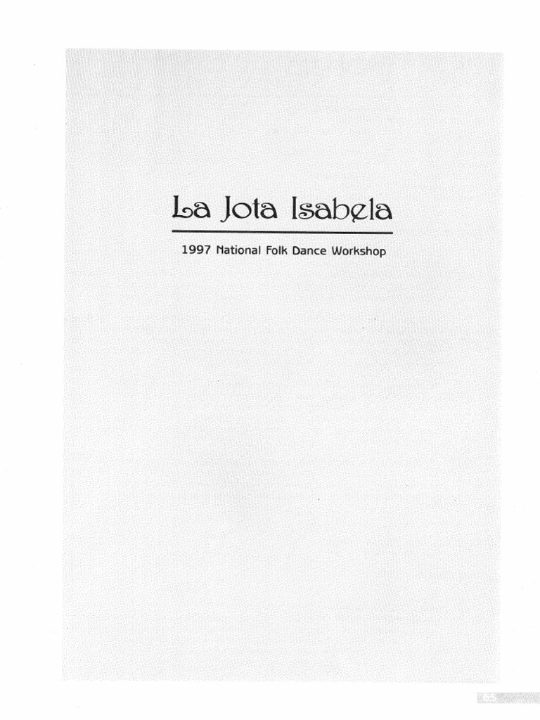 Dance Notation - La Jota Isabela | PDF