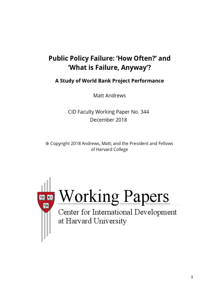 Public Policy Failure | PDF | Project Management | Risk