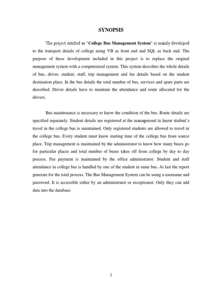 College Bus Transport Management System 2018 | PDF | .Net Framework ...