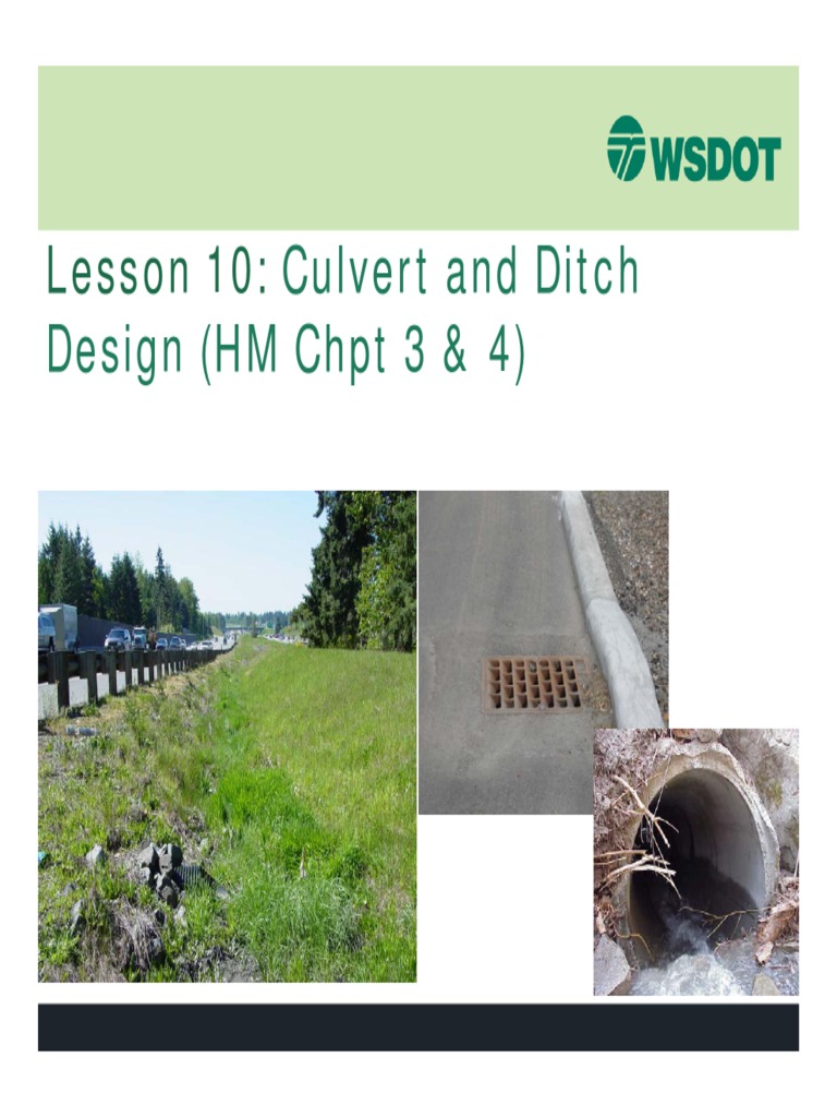 Hydraulics Training Lesson 10 | PDF | Ditch | Hydrology