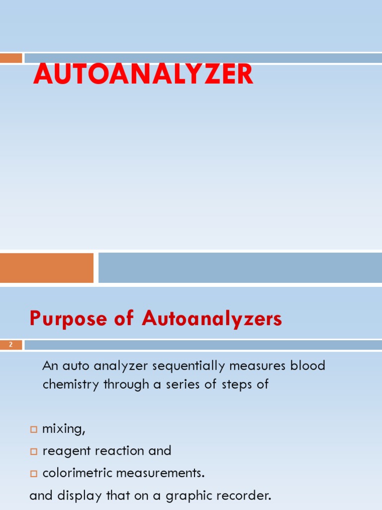 AUTOANALYZER | PDF | Flow Measurement | Doppler Effect