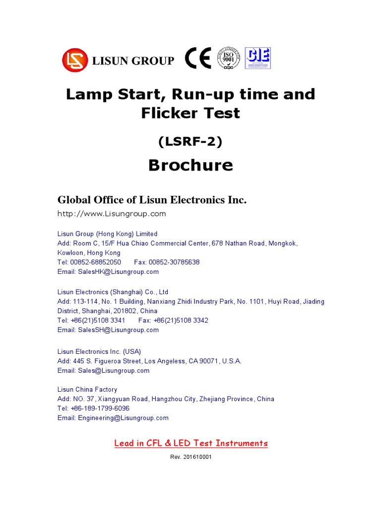 Lamp Start, Run-Up Time and Flicker Test System | PDF | Nature