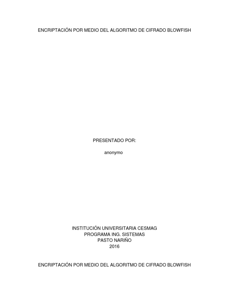 Encriptación Por Medio Del Algoritmo de Cifrado Blowfish | PDF | Protocolo de transferencia de ...