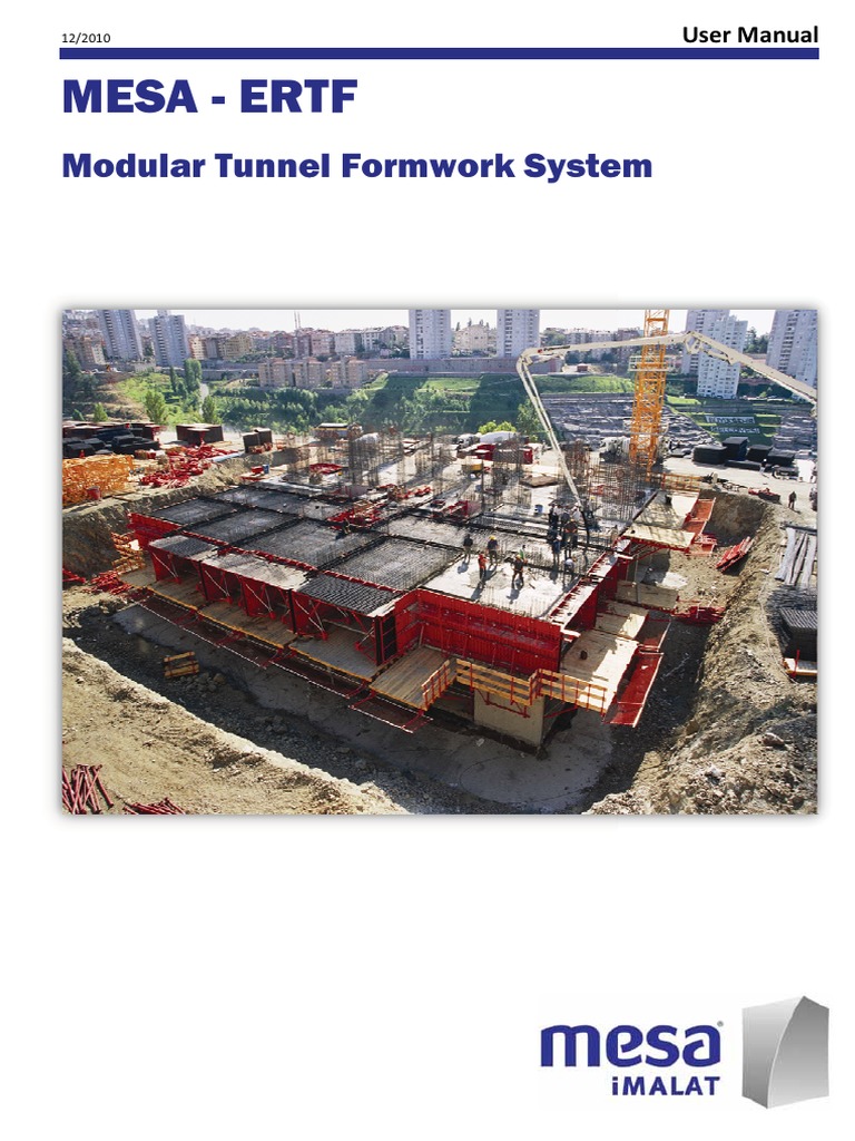 ERTF User Man - Eng | PDF | Scaffolding | Tunnel