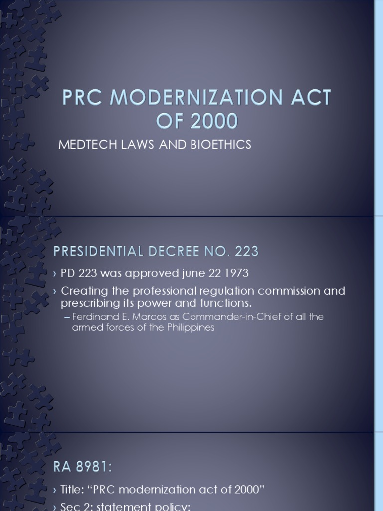 PRC Modernization Act Overview | PDF | Licensure | Profession