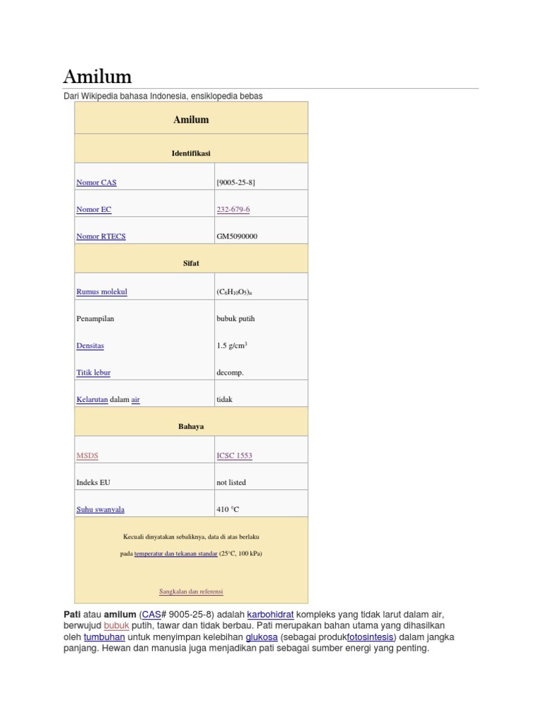 Amilum | PDF | Kesehatan Holistik | Sains & Matematika