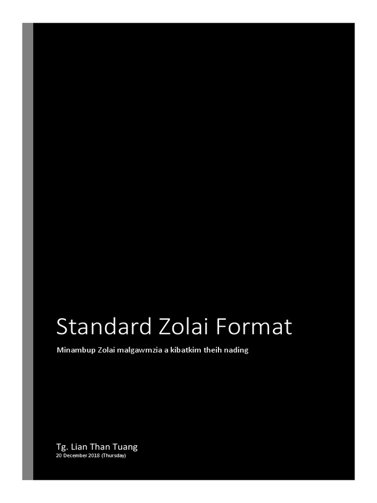 Standard Zolai Format | PDF