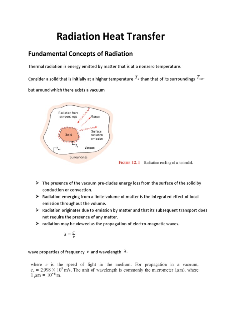 Radiation Heat Transfer | PDF | Non Equilibrium Thermodynamics ...