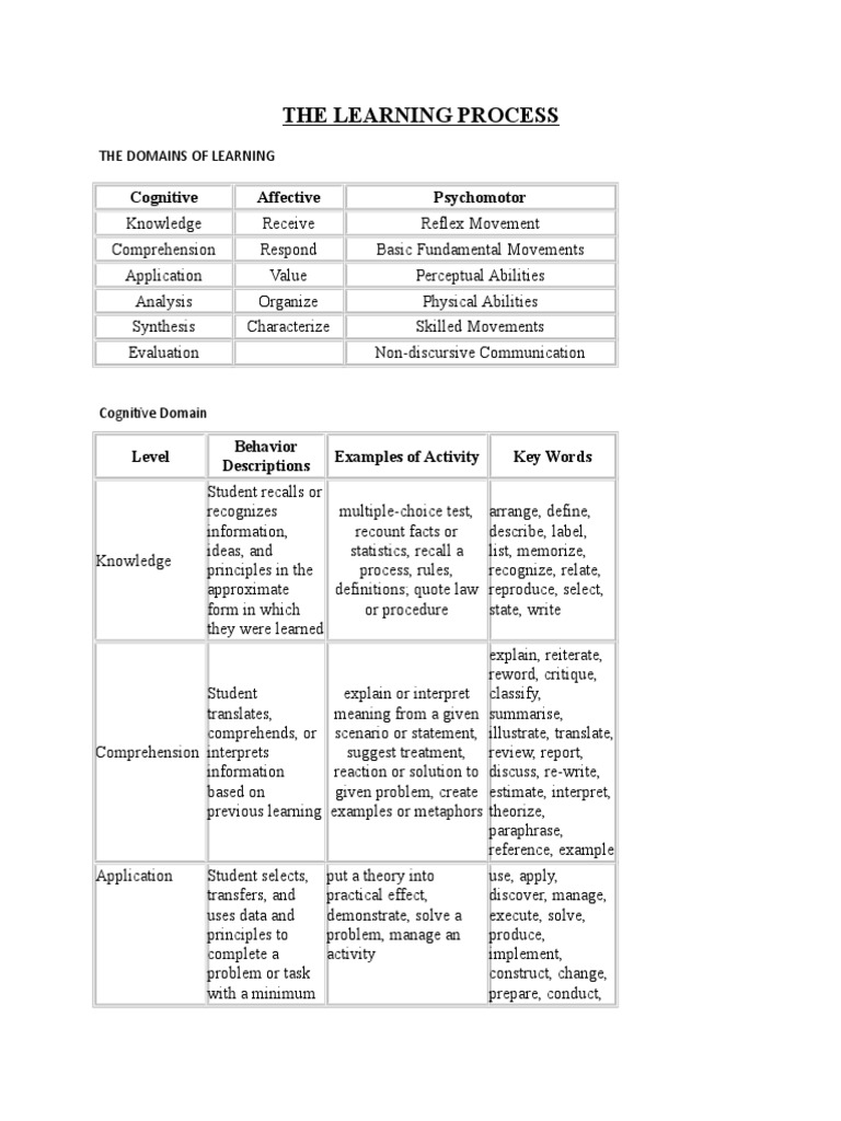 The Learning Process Report Word | PDF | Hypothesis | Perception