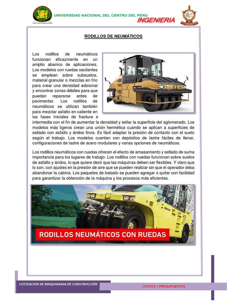 Rodillo Neumático | PDF | Neumático | Asfalto